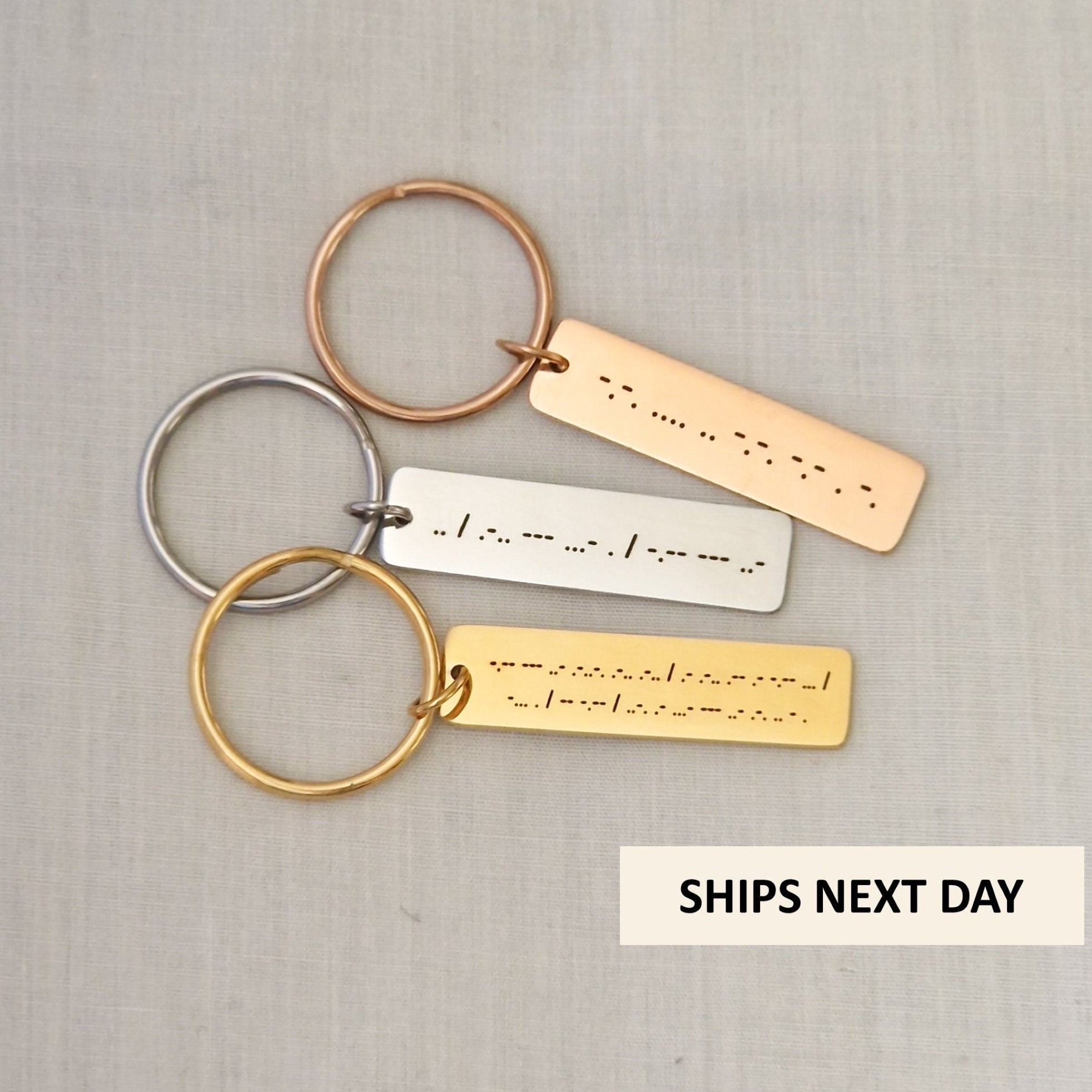 Personalised Morse Code Keyring Custom Steel Morse Code - Etsy