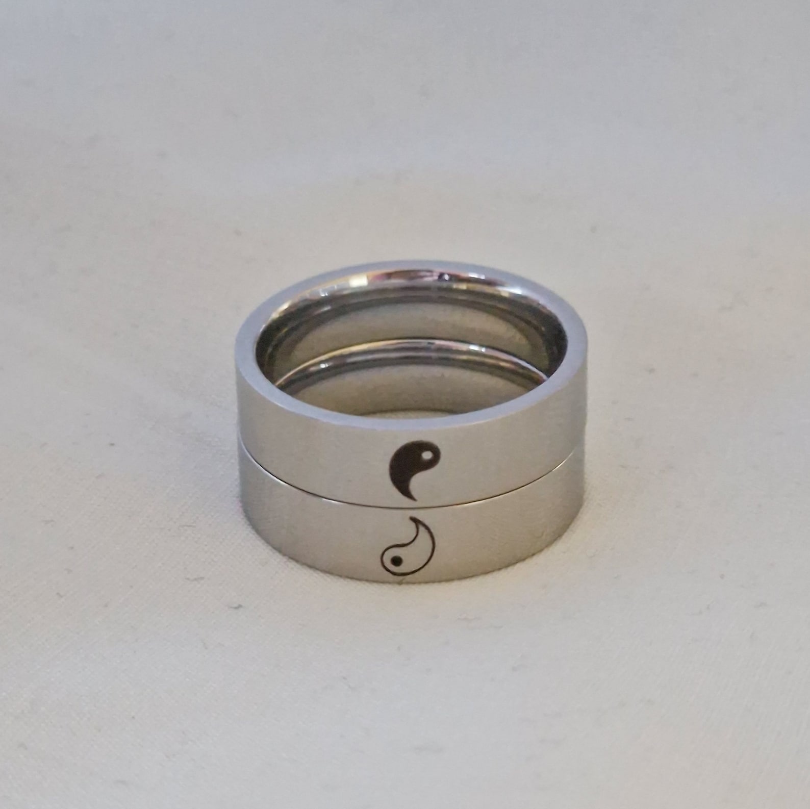 Personalised Yin and Yang Couples Rings Stainless Steel. - Etsy