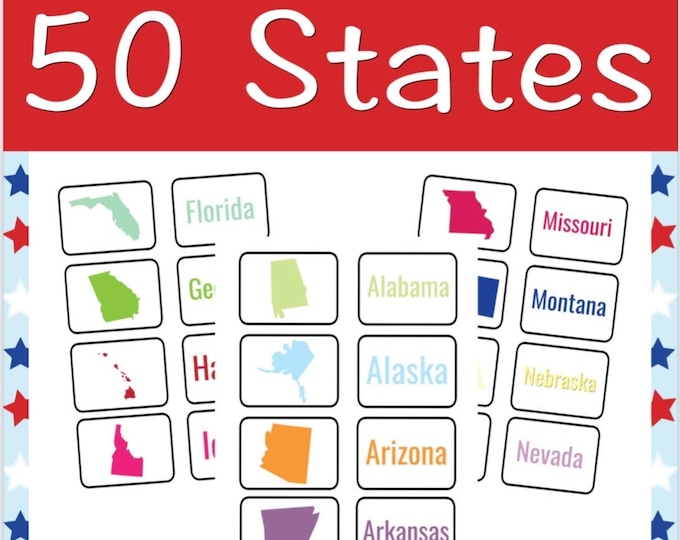 USA 50 States Matching Game - Etsy