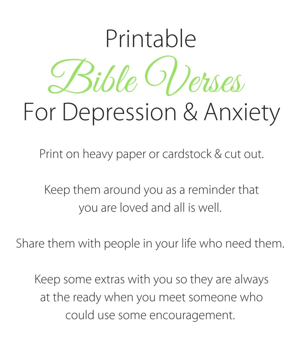 Printable Bible Verses for Depression and Anxiety - Etsy