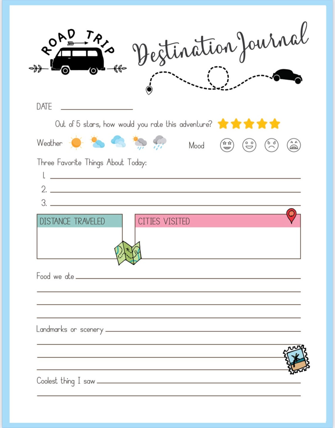 Road Trip Activity Journal - Etsy