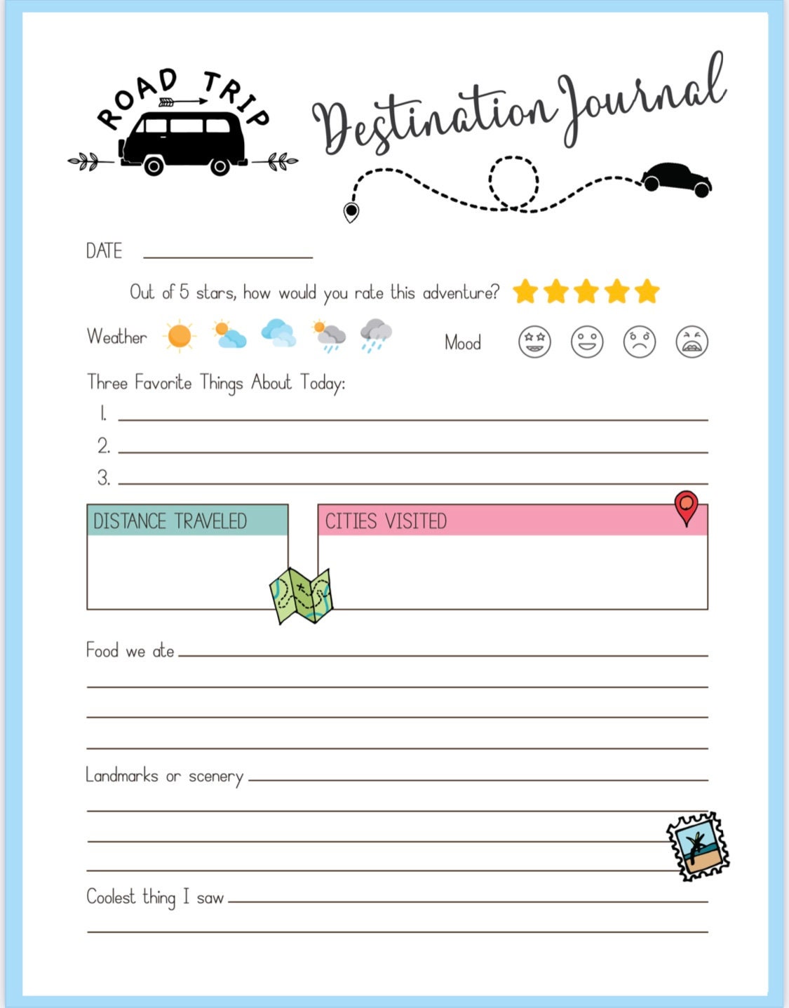 Road Trip Activity Journal - Etsy