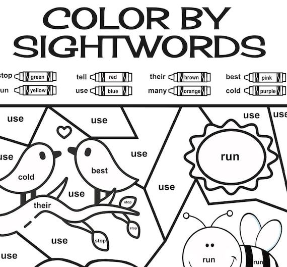 Sight Word Coloring Pages [2025]