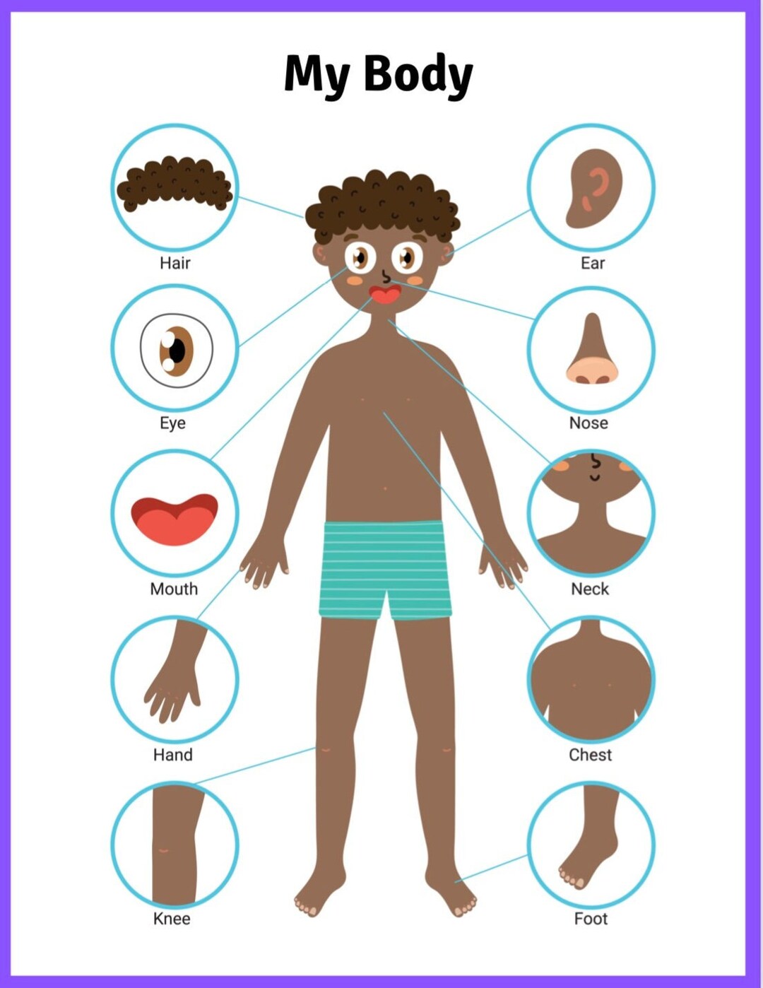 African American My Body Parts 7 Page Activity Set - Etsy