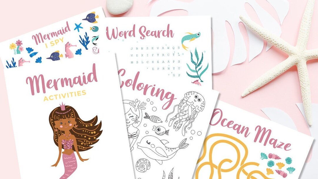 African American Mermaid Activity Set - Etsy