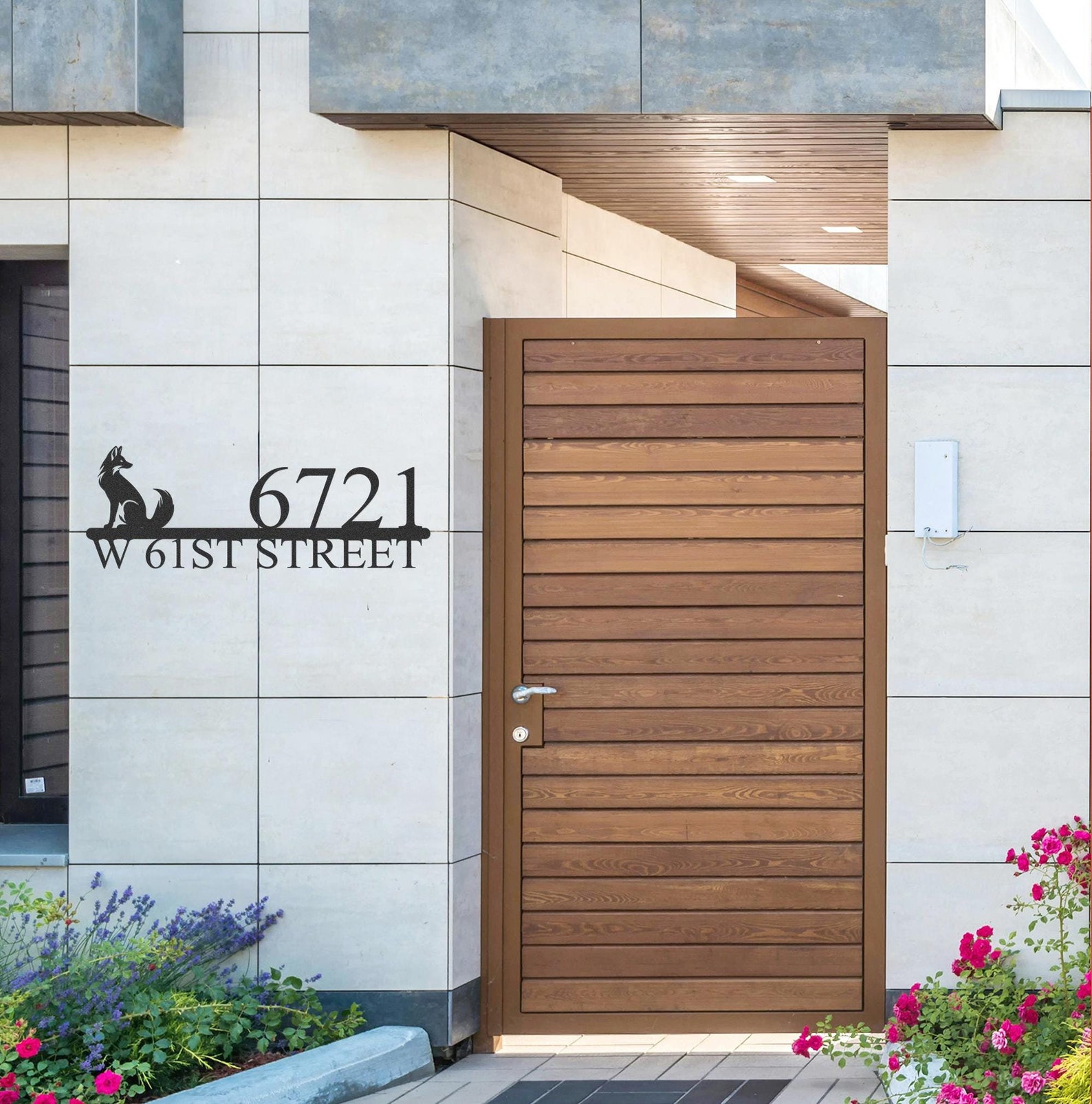 Metal Address Sign,personalized Fox House Number Sign,street Name Sign ...