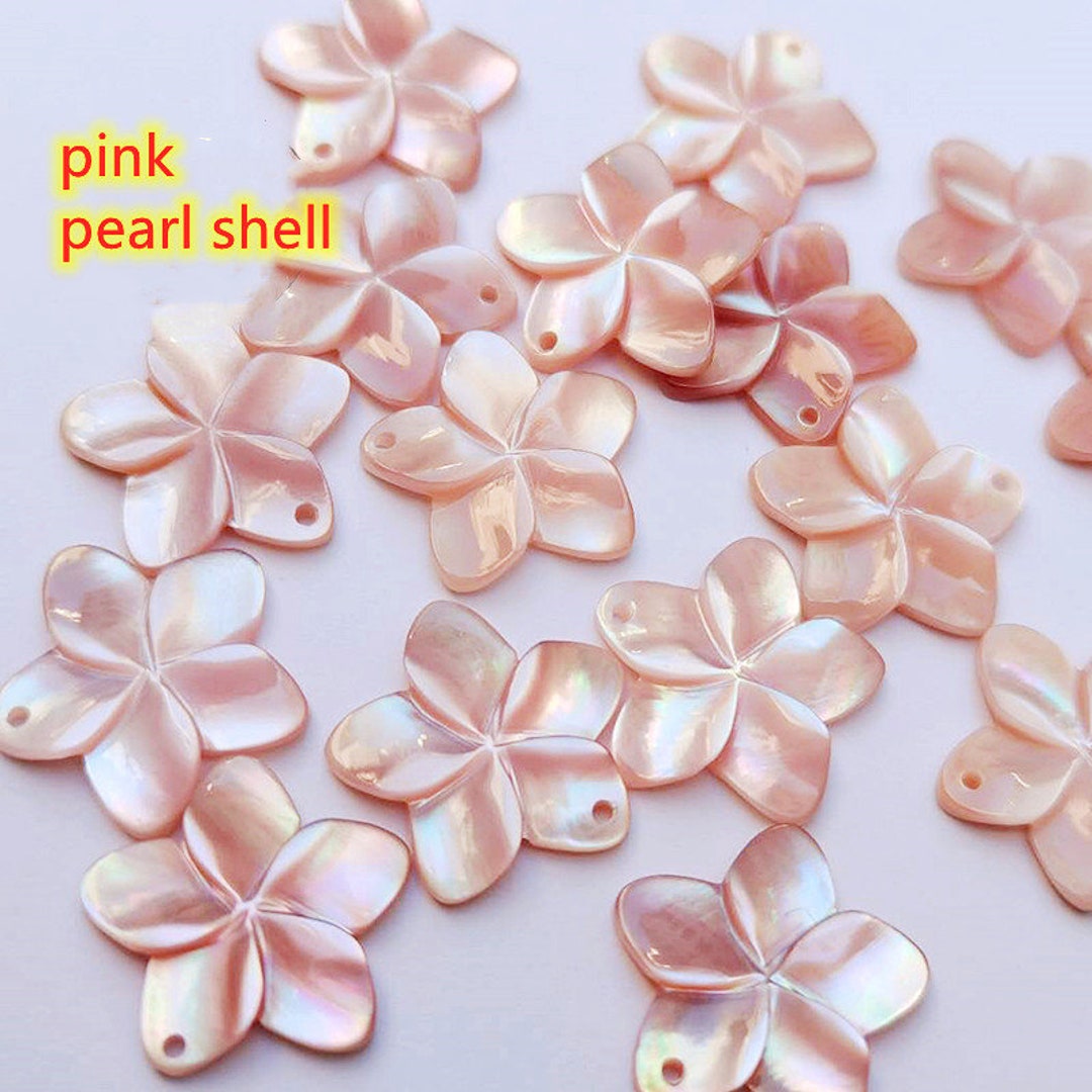 2pcs 15mm Natural Pink Pearl Shell Pendant Charm Focal Earring Ring ...