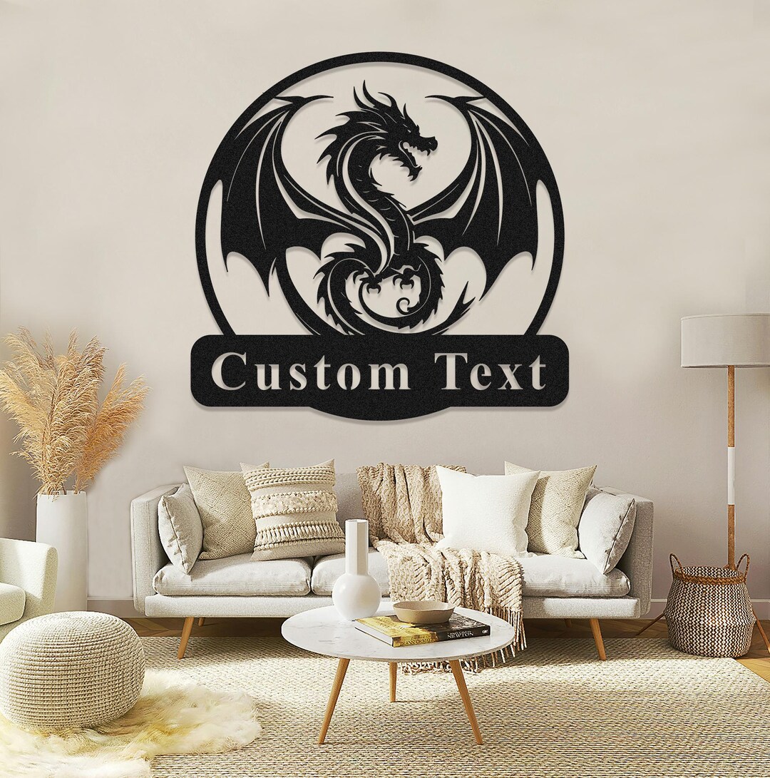 Dragon Metal Wall Decor,custom Dragon Metal Sign,personalized Dragon ...