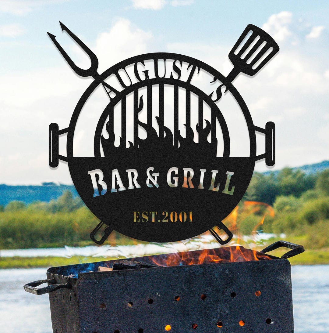 Personalized Metal Bar Sign, Custom Grill Sign, Bar Wall Art Decor, Bar ...
