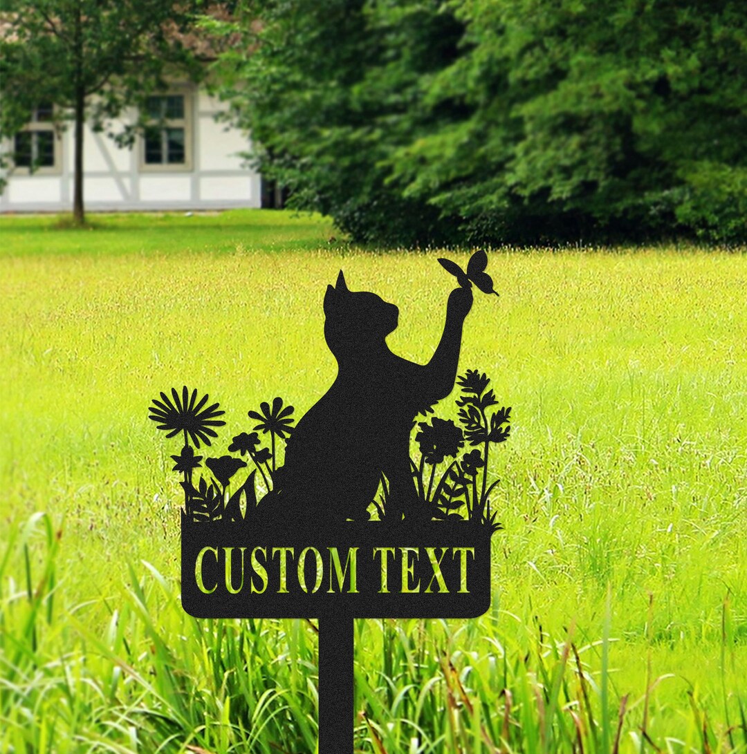 Custom Cat Sign With Stakes,cat Memeorial Stake ,cat Grave Marker,cat ...