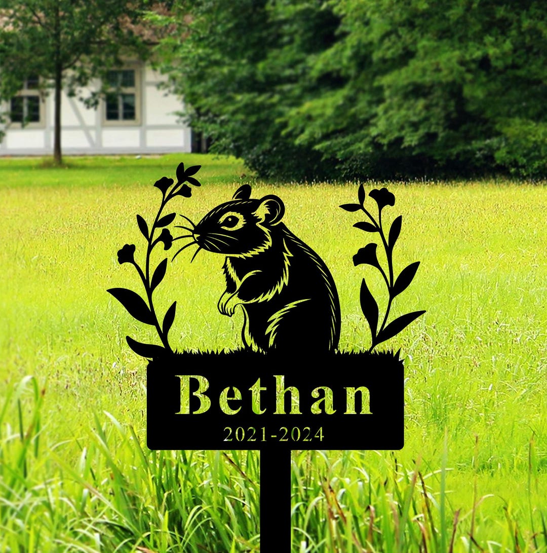 Custom Gerbil Memorial Stake,personalized Gerbil Name Garden Decor ...