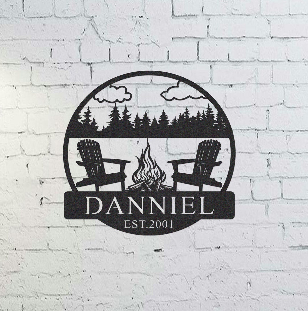 Custom Metal Campfire Sign, Personalized Cabin Sign, Camp Decor ...
