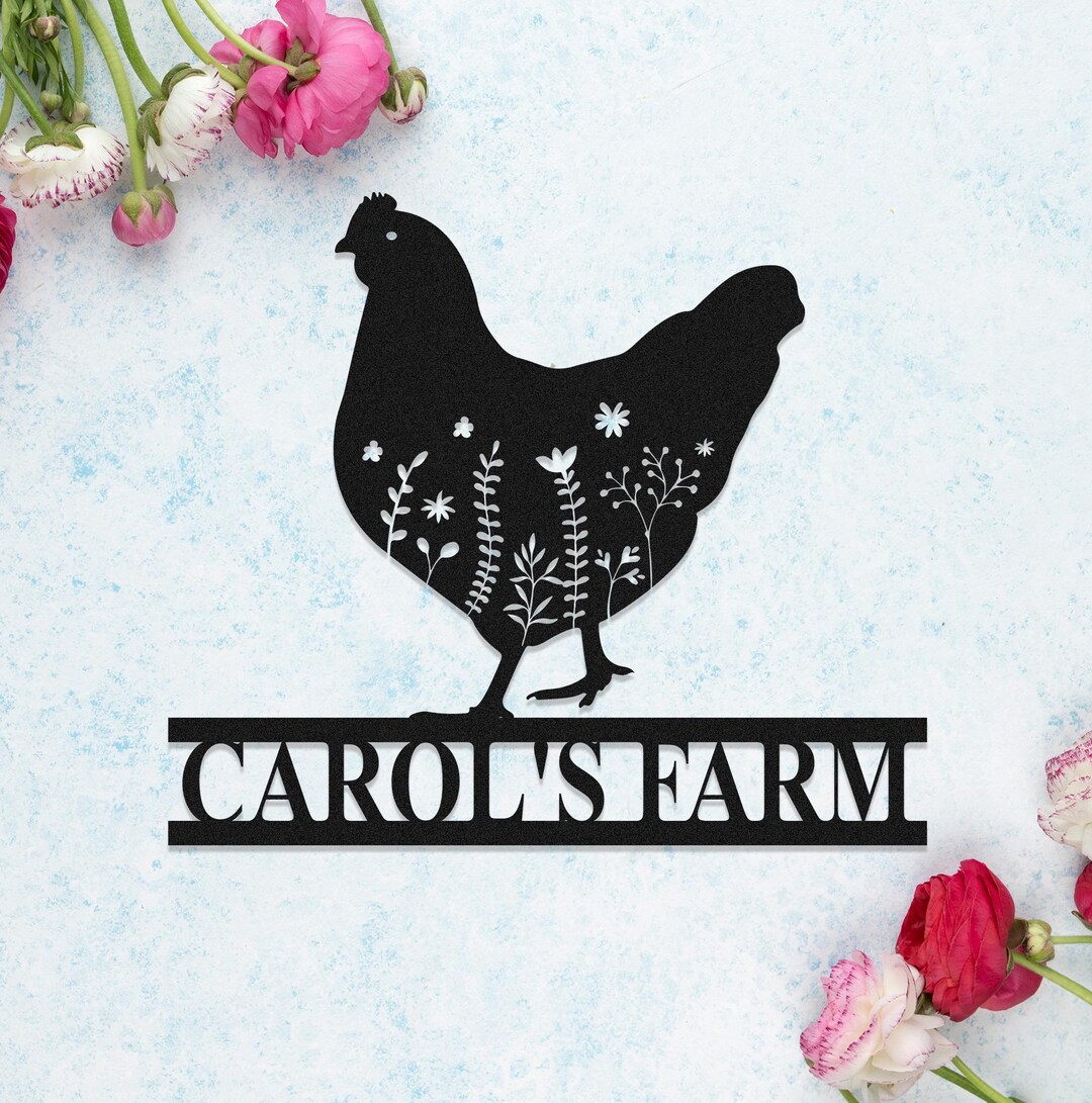 Custom Chicken Metal Sign,chicken Coop Sign,personalized Chicken Name ...
