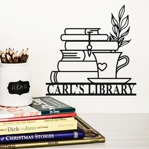 Custom Books Metal Sign,personalized Reading Sign,library Metal Sign ...