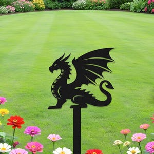 Dragon Yard Metal Sign,dragon Garden Sign With Stake,flower Bed Decor ...