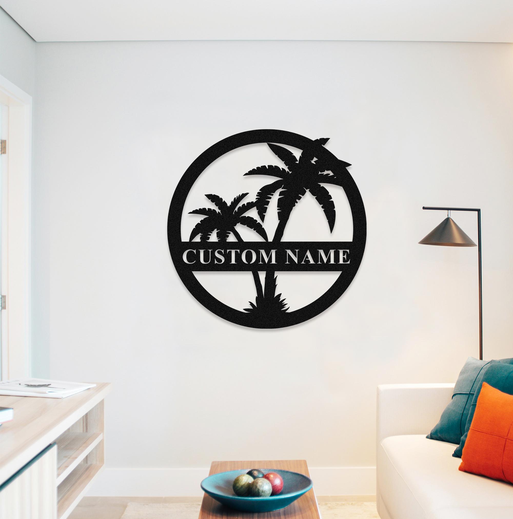 Personalized Palm Tree Metal Sign,custom Beachy Decor,palm Tree Sign ...
