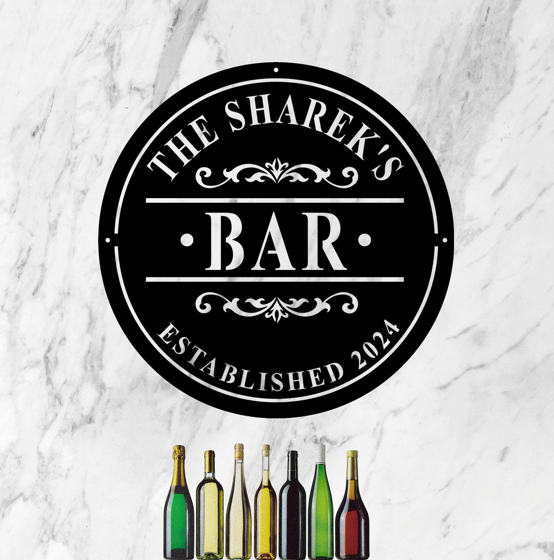 Personalized Metal Bar Wall Sign, Custom Bar Sign, Bar Wall Art Decor ...