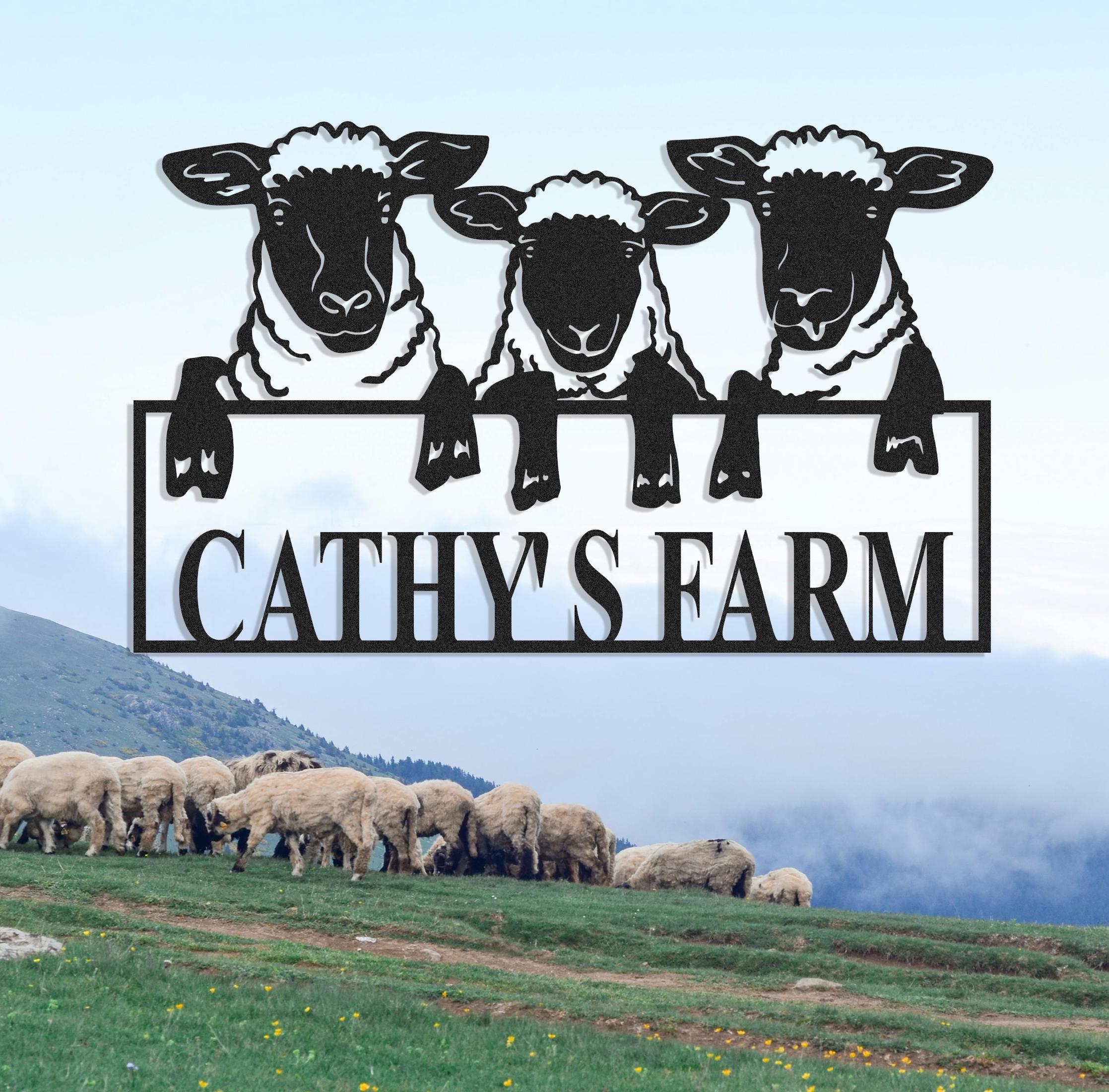 Sheep Farm Metal Sign, Custom Metal Sheep Sign,personalized Three Sheep ...