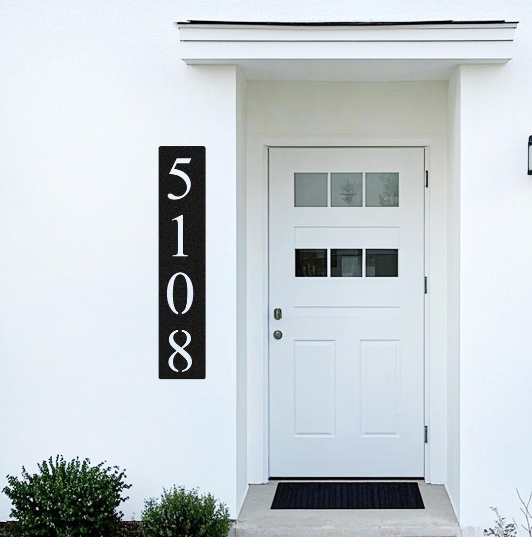Custom House Number Sign,metal Address Sign,vertical Address Plaque ...