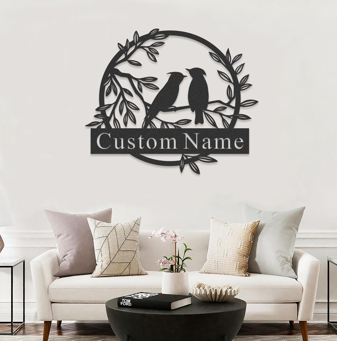 Custom Birds Metal Wall Art,personalized Birds Wedding Signs,birds Name ...