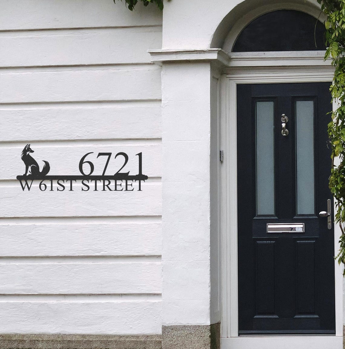 Metal Address Sign,personalized Fox House Number Sign,street Name Sign ...