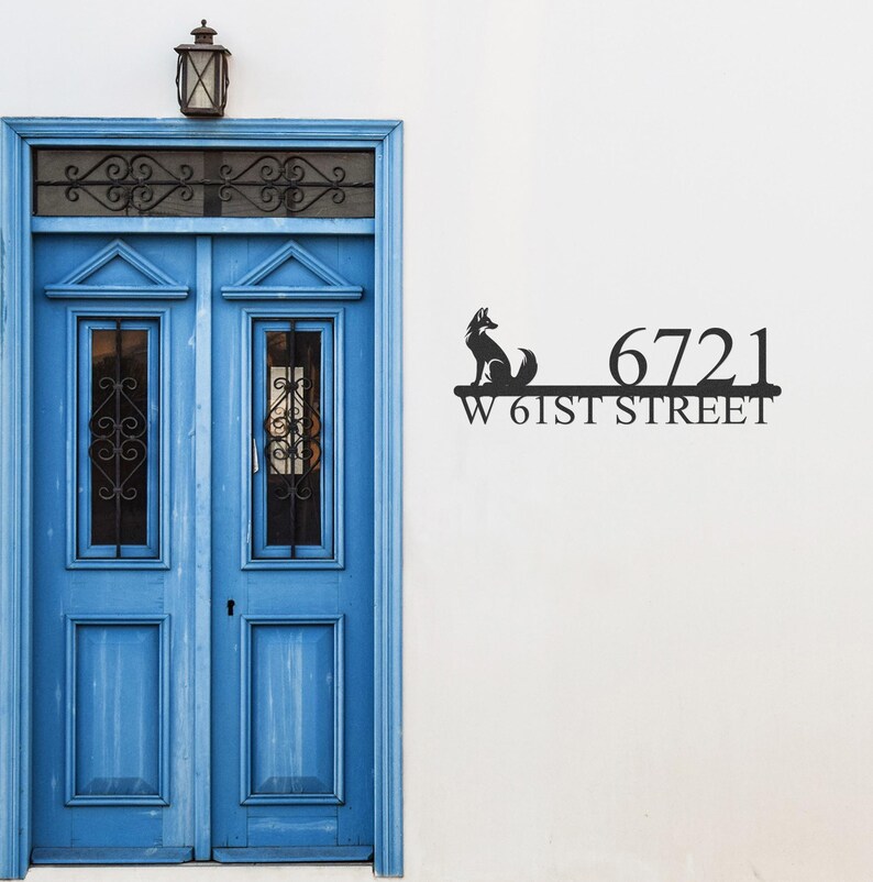 Metal Address Sign,personalized Fox House Number Sign,street Name Sign ...
