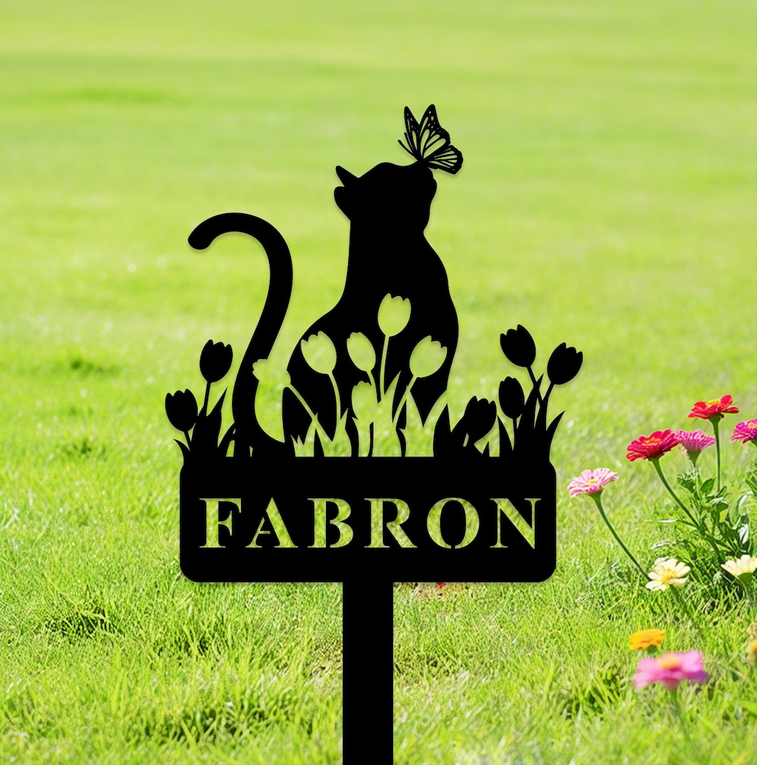 Custom Cat Name Sign,personalized Cat Memorial Stake,cat Grave Marker ...