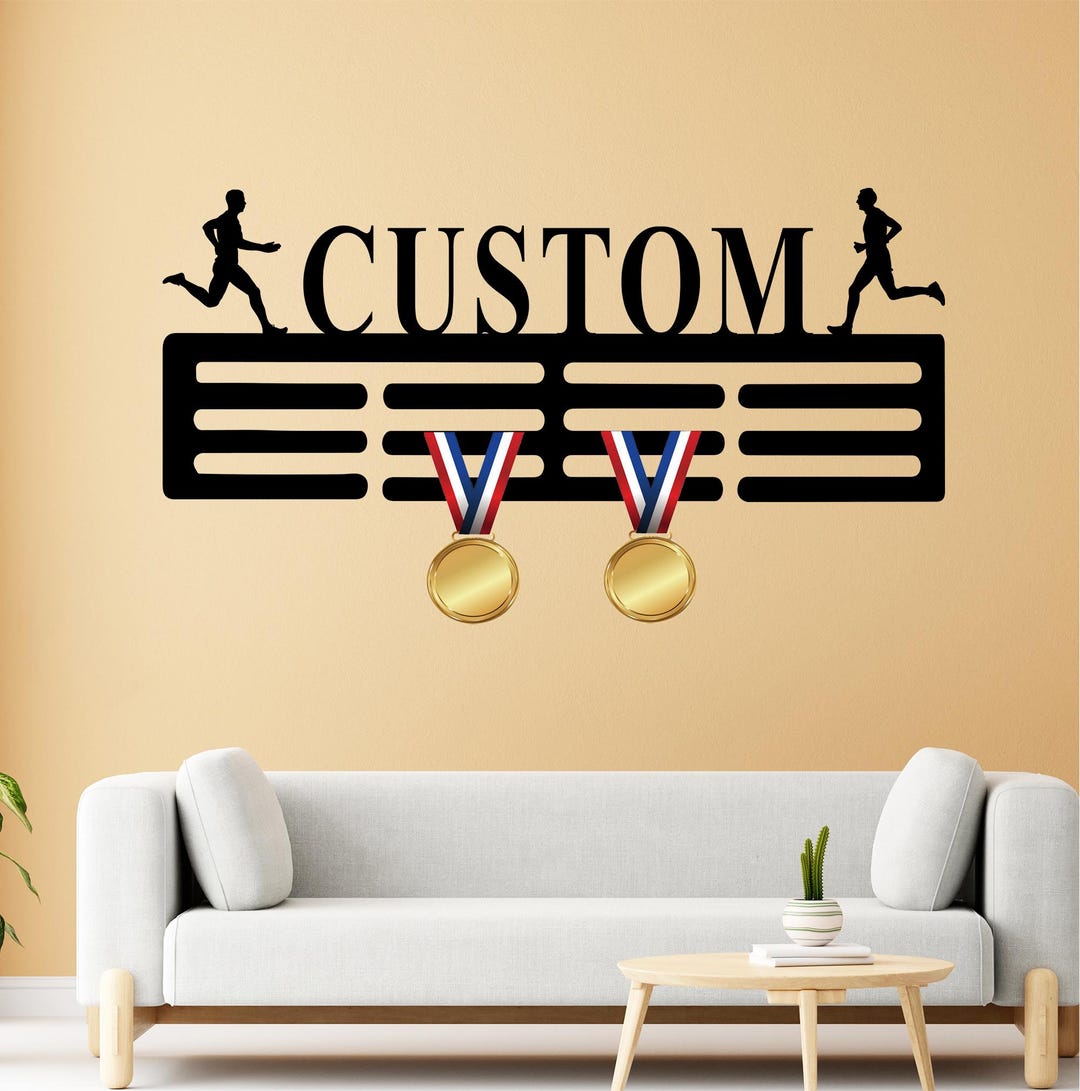 Custom Running Medal Hanger Monogram, Race Name Medal Display ...