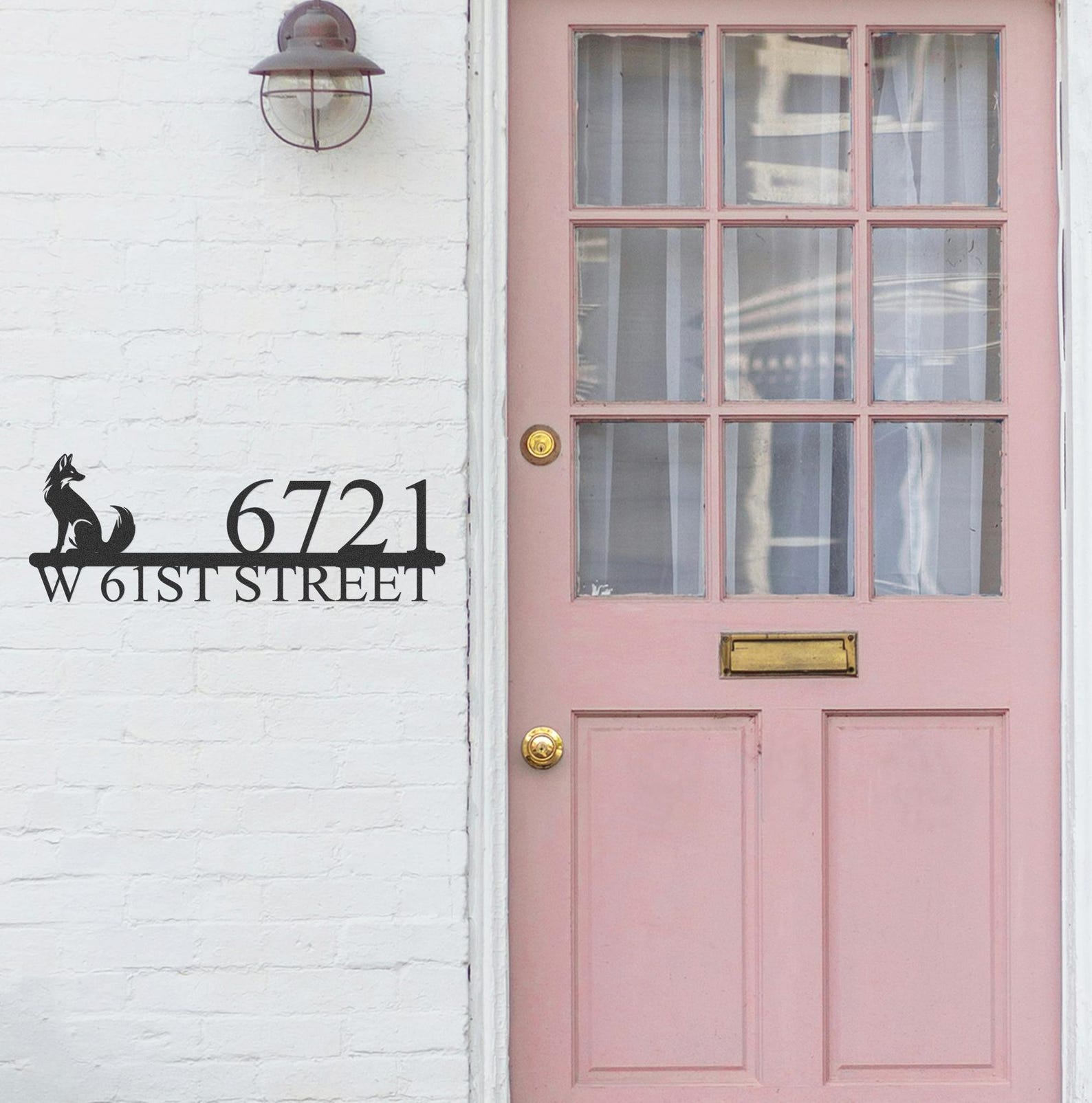 Metal Address Sign,personalized Fox House Number Sign,street Name Sign ...