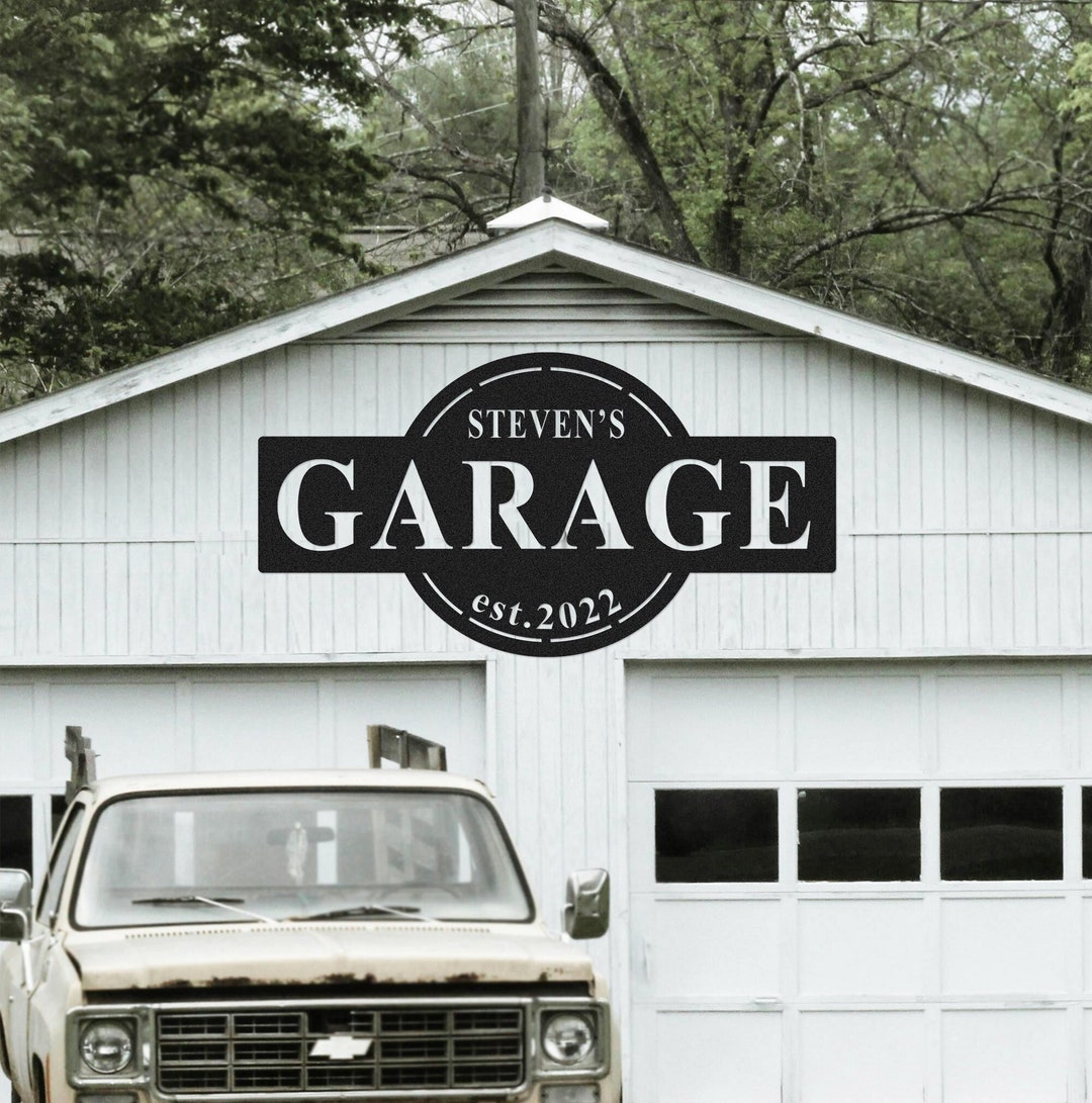 Garage Sign,personalized Workshop Sign,custom Garage Name Sign,garage ...
