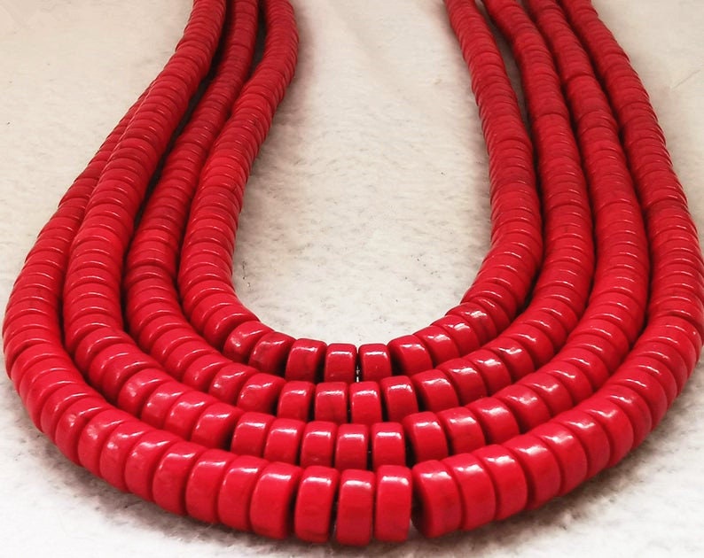 4-8mm Black White Blue Red Howlite Turquoise Stone Beads | Etsy