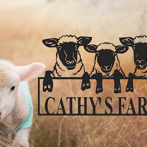Sheep Farm Metal Sign, Custom Metal Sheep Sign,personalized Three Sheep ...