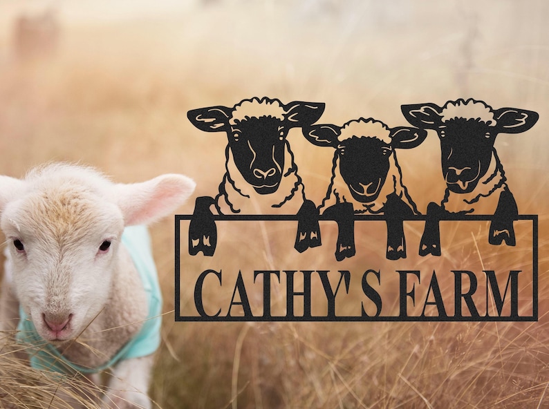 Sheep Farm Metal Sign, Custom Metal Sheep Sign,personalized Three Sheep ...