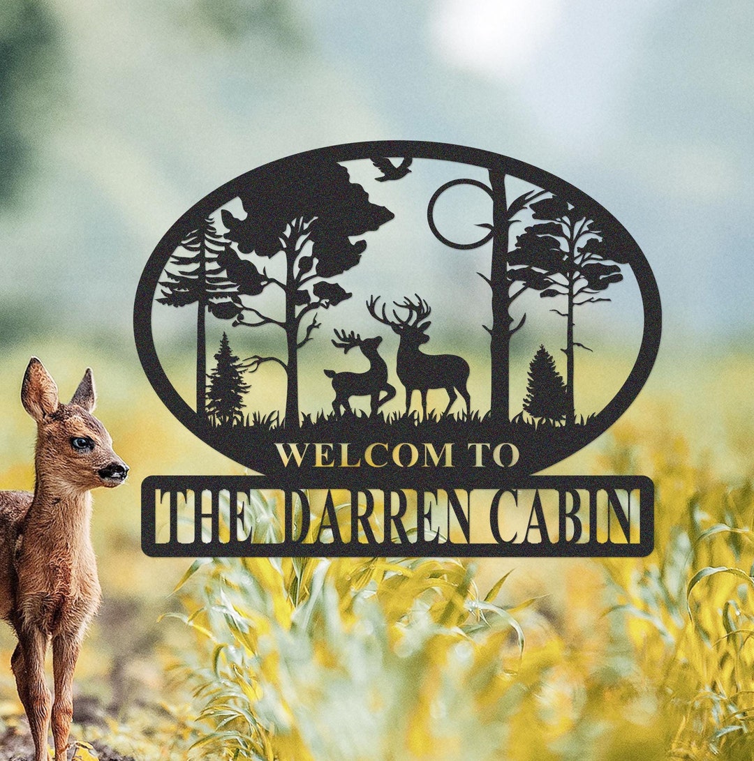 Deer Hunting Sign,custom Deer Cabin Sign, Personalized Deer Name Sign ...