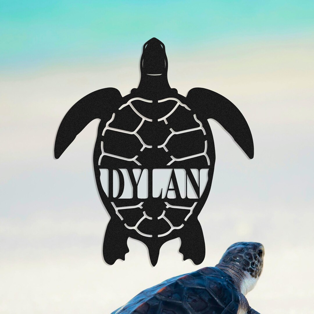 Sea Turtle Monogram Metal Sign,custom Sea Turtle Sign,beach House Sign ...