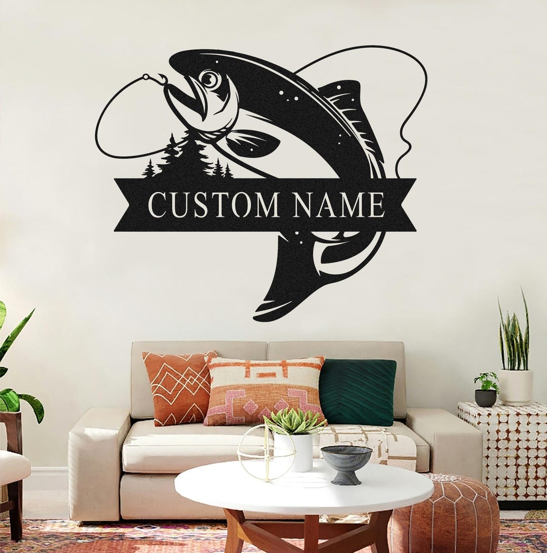 Custom Catfish Metal Monogram, Custom Name Sign,fishing Sign,man Cave ...