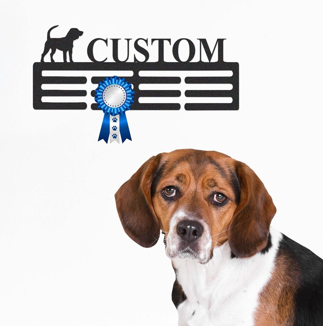 Beagle Dogs Name Medal Hanger Monogram, 12 Rungs for Medals & Ribbons ...