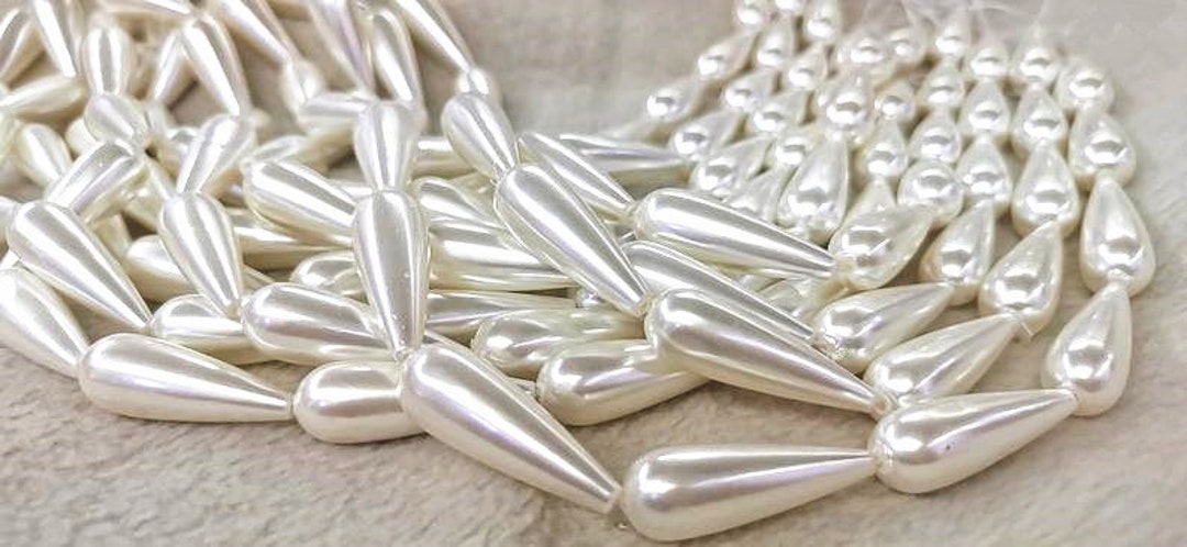 Straight Drilled Drop Shell Pearls30mm Long Teardrop Pearls - Etsy