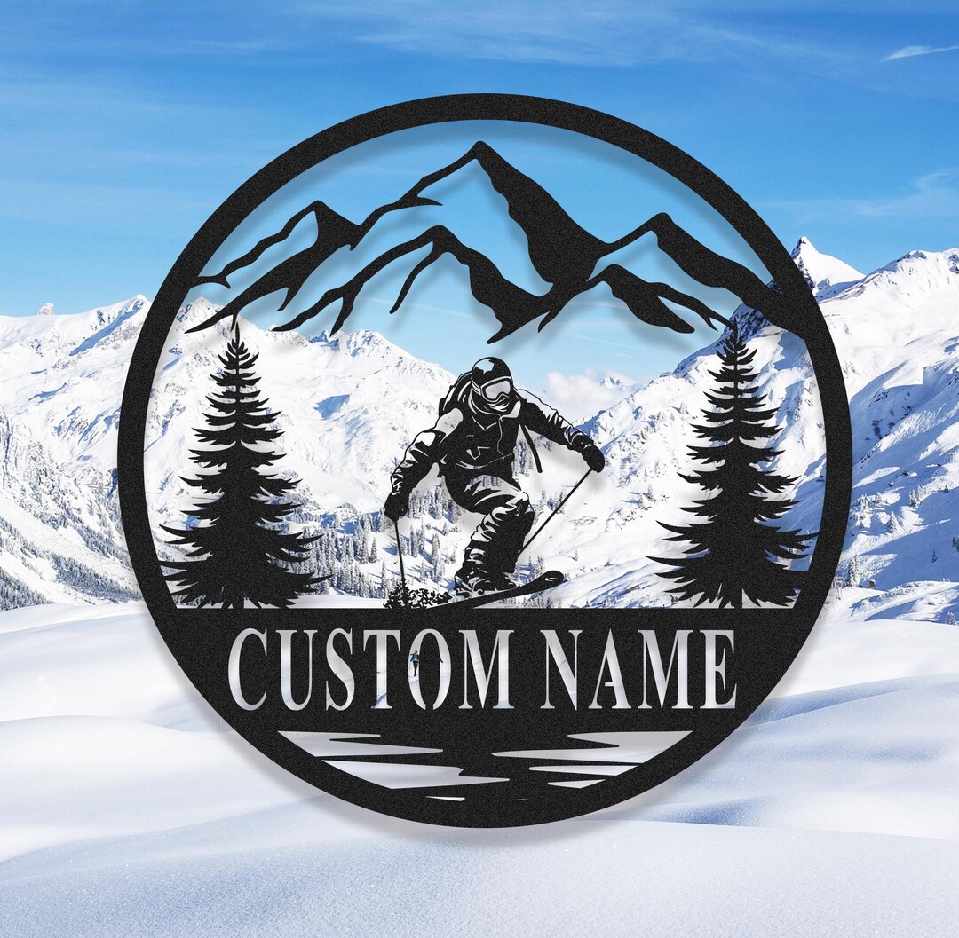Skiing Custom Metal Sign,personalized Skiing Wall Decor,skiing Metal ...