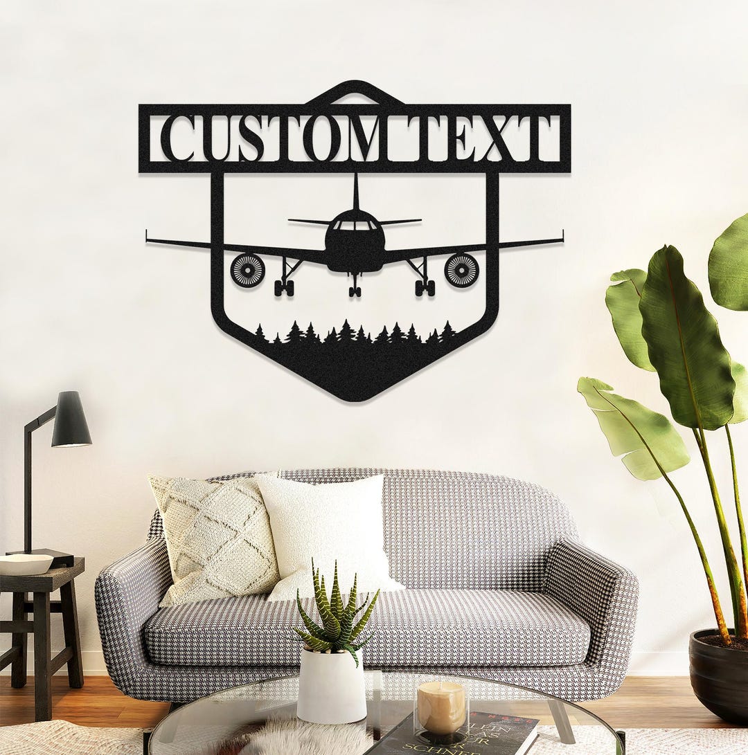 Personalized Airplane Wall Decor,custom Pilot Name Sign, Aircraft Metal ...
