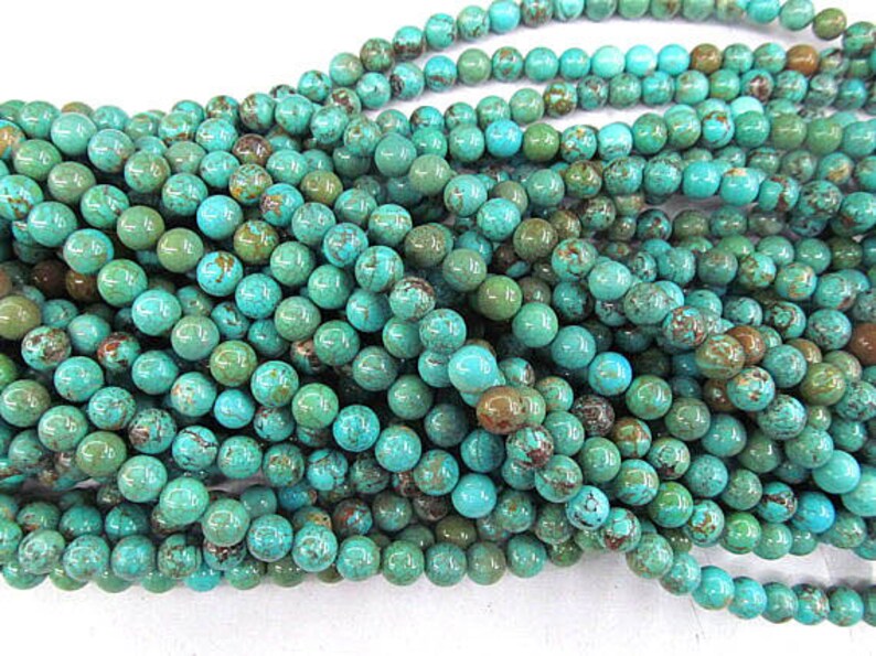 Unique Itema 8 Natural Turquoise Gemstoneblue&brown Vein - Etsy