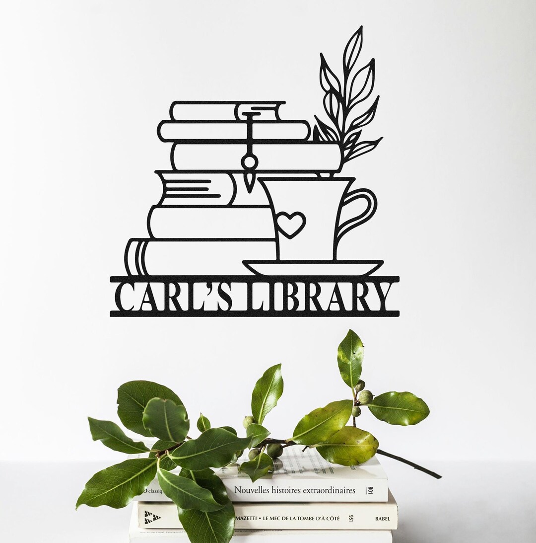 Custom Books Metal Sign,personalized Reading Sign,library Metal Sign ...