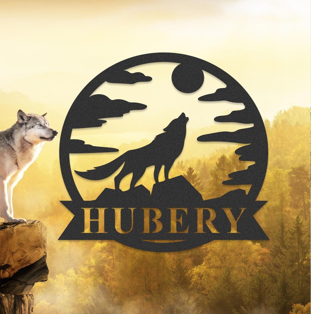 Wolf Hunting Sign,wolf Metal Sign,custom Wolf Sign,personalized Wolf ...