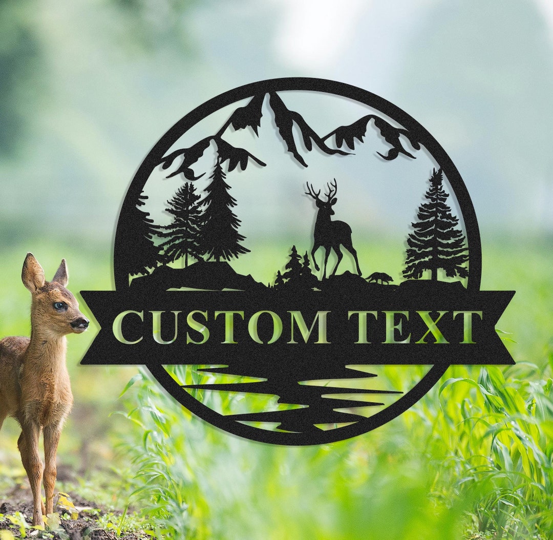 Deer Cabin Metal Sign,custom Deer Hunting Sign,personalized Hunter Name ...