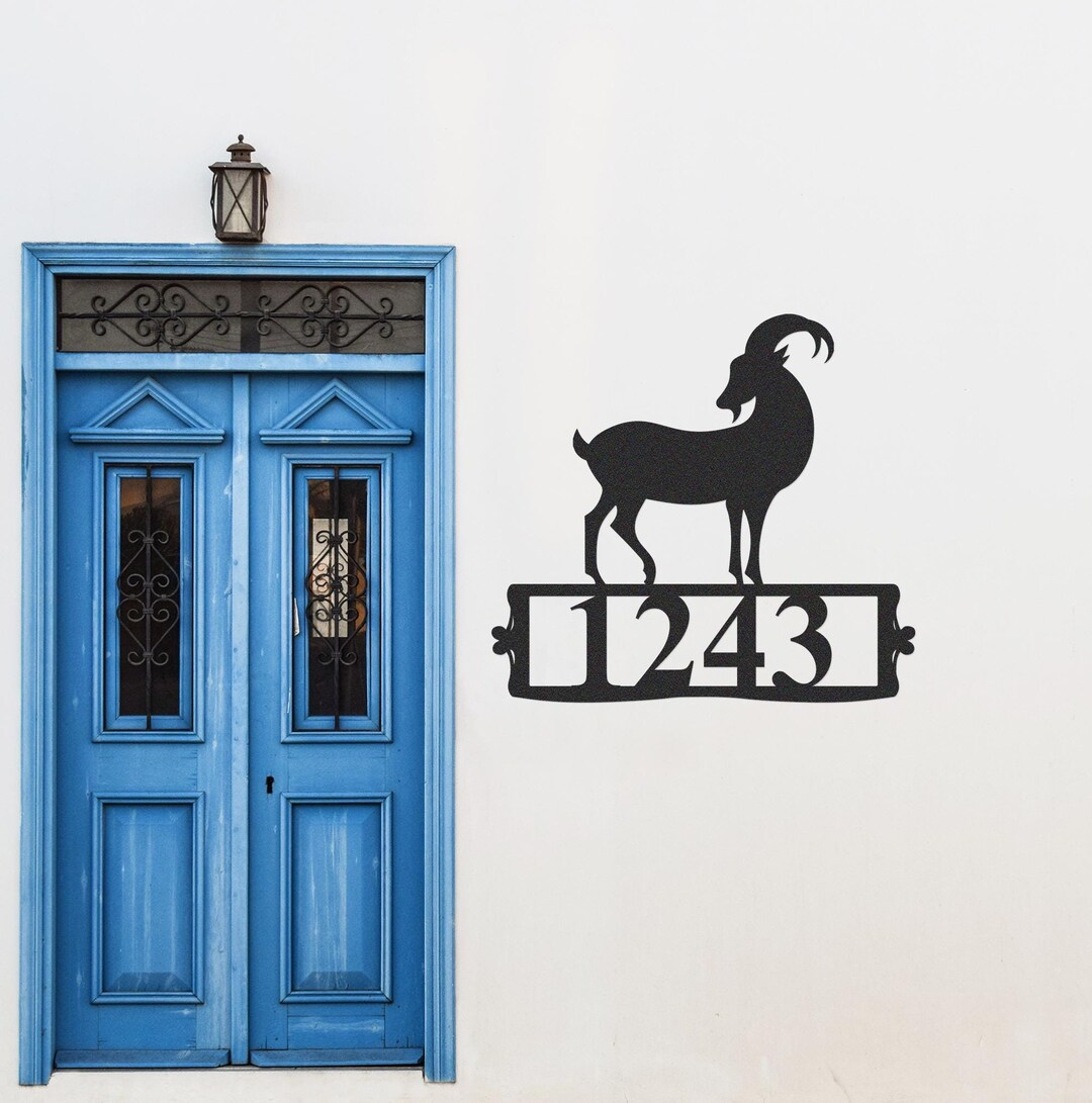 Goat House Number Sign, Metal Goat House Number, Custom Goat Number ...