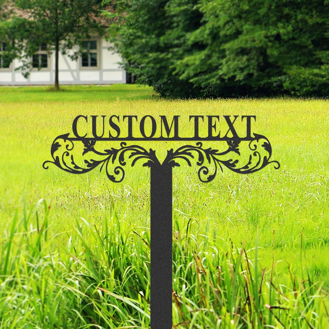 Custom Garden Sign With Stake,metal Garden Sign, Yard Stake Sign ...