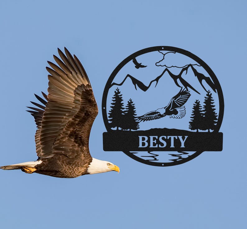 Custom Eagle Metal Sign,personalized Eagle Name Sign, Outdoors Hunting ...