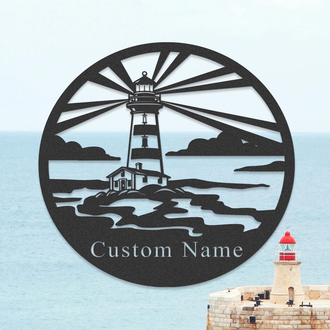 Personalized Lighthouse Decor,custom Lighthouse Metal Sign,lighthouse ...