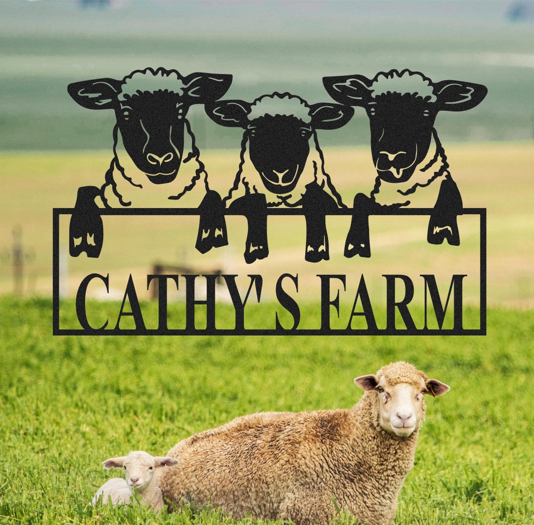 Sheep Farm Metal Sign, Custom Metal Sheep Sign,personalized Three Sheep ...