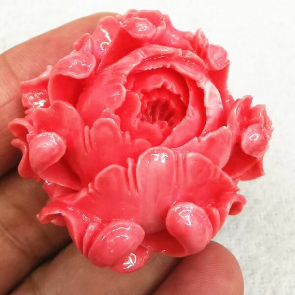 Carved Rose Pendant - Etsy